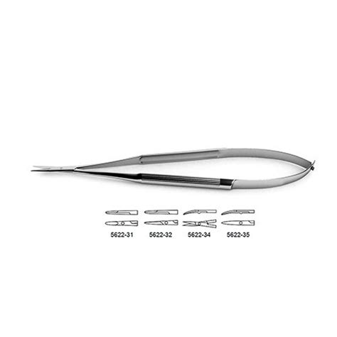 Micro Scissors Round Handle Straight Curved Tips Mineral Inst