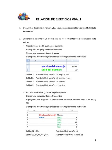 Relacion De Ejercicios Vba 1 Pdf Formas Geométricas Ajedrez