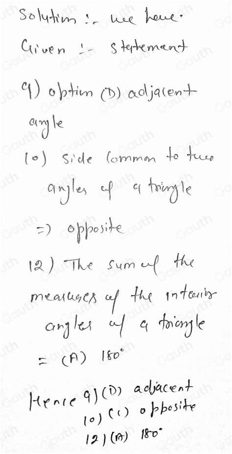 solved 5 which of the following theorems states that if two sides of