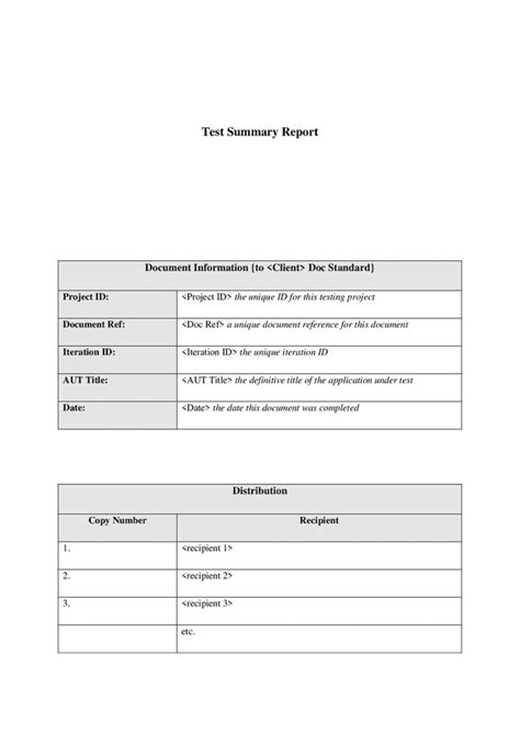 agile test summary report template in word and pdf formats page 2 of 9