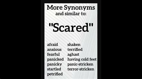 Synonyms For Scared English Vocabulary Pronunciationpractice Synonymswords Grammar Shorts