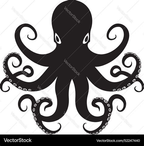 Tentacle Tango Octopus Logo Diving Into Black Vector Image