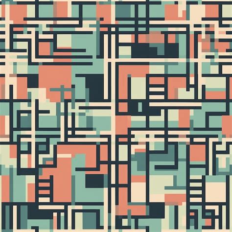Premium Ai Image Modern Pattern With Overlapping Squares In Pastel Colors Infinite Seamless