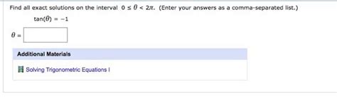 Oneclass Find All Exact Solutions On The Interval 0 Î¸ Comments