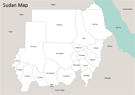 Printable Physical Map Of Sudan Free Download And Print For You