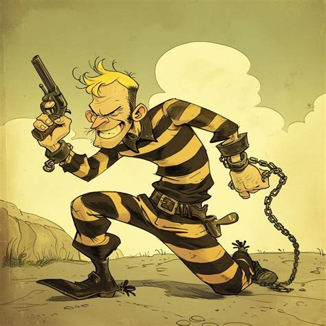 جو دالتون هو هارب غاضب من السجن يرتدي بدلة مخططة بالأسود والأصفر، يحمل