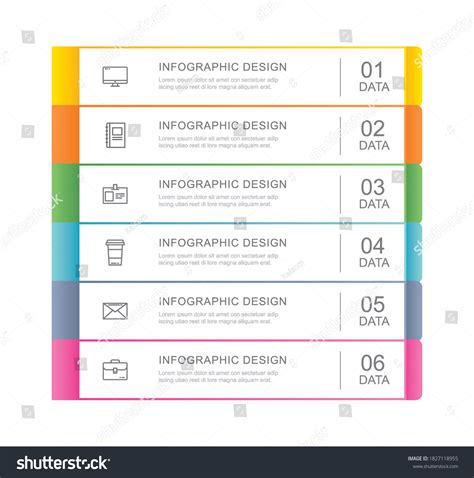 6 Data Infographics Tab Index Template Stock Vector Royalty Free