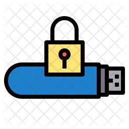 Secure Usb Icon Download In Colored Outline Style
