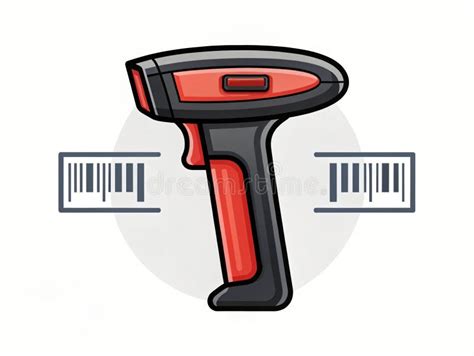 Red And Black Barcode Scanner Illustration Retail Technology Point Of