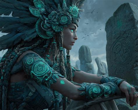Fantasy Woman With Braided Hair And Tribal Tattoos Deep Dream Generator