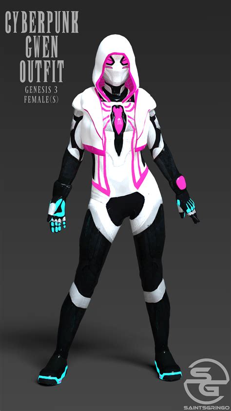 Freebie Cyberpunk Gwen Outfit Genesis 3 By Saintsgringo On Deviantart