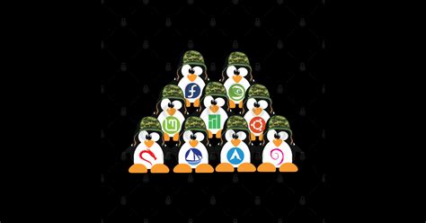 Linux Tux Penguin Army Distro Logo T Shirt Tux Linux Pin Teepublic