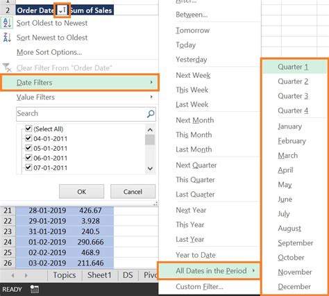 Date Filter In Pivot Table In Excel