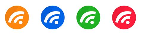 Colorful Rss Icon Set Feeds And Subscriptions Vectors Vector Art At Vecteezy