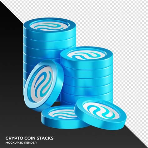 Premium Psd Injective Inj Coin Stacks Cryptocurrency 3d Render Illustration