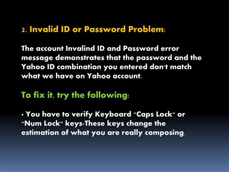 Ppt Troubleshooting Yahoo Mail Password Issues Powerpoint