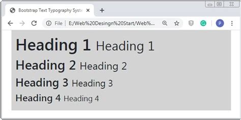 bootstrap 4 text typography