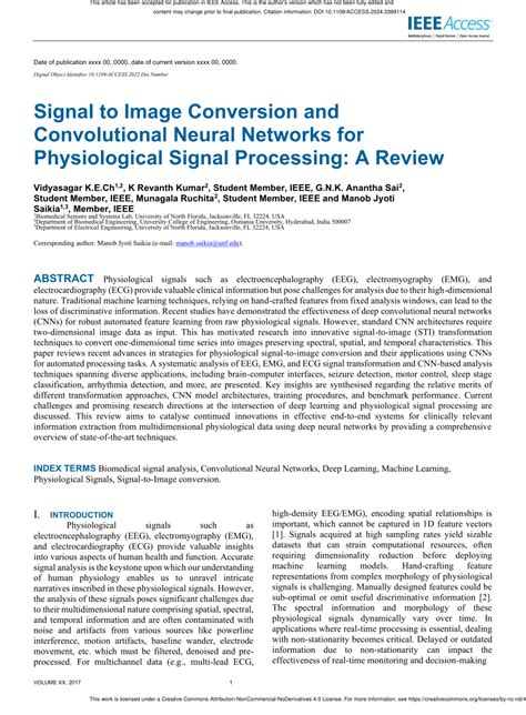 Pdf Signal To Image Conversion And Convolutional Neural Networks For Physiological Signal