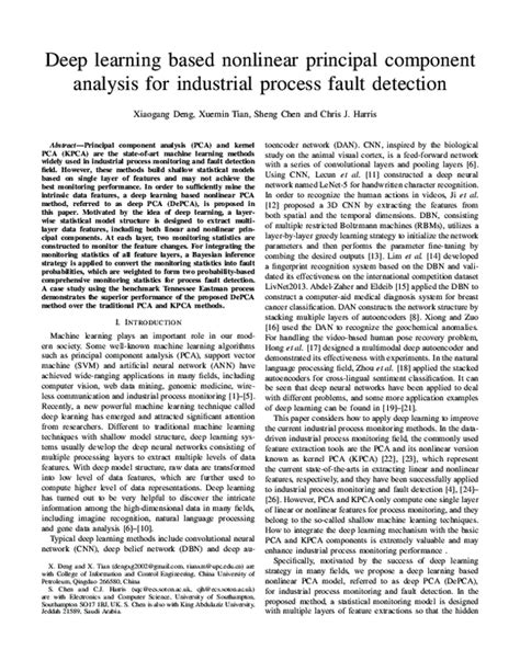 Pdf Deep Learning Based Nonlinear Principal Component Analysis For