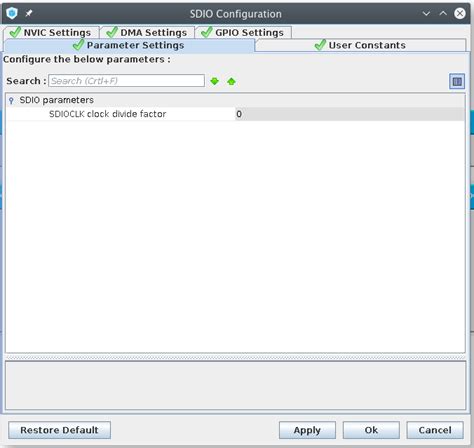 cubemx does not provide sd configuration parameter