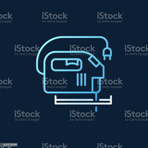 Jigsaw 벡터 크리에이티브 선형 아이콘 지그 톱 윤곽선 기호 건설 기계류에 대한 스톡 벡터 아트 및 기타 이미지 건설 기계류 건설 산업 건설 현장 Istock