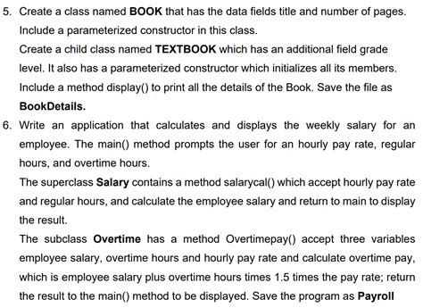 Solved 5 Create A Class Named Book That Has The Data Fields