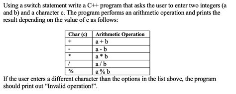 Solved Using A Switch Statement Write A Ch Program That Asks