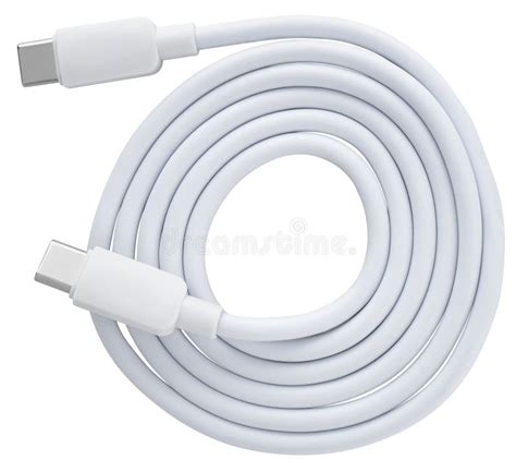 Cable With Type C Connector Insulated On White Background Stock Image Image Of Durable