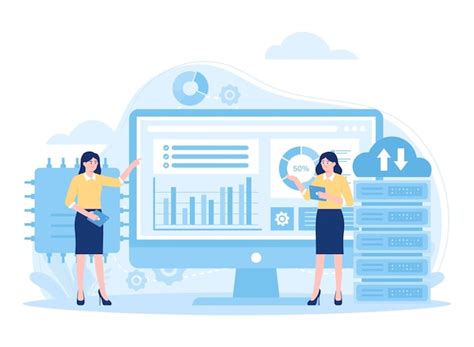 Premium Vector Web Hosting Online Database Storage Technology Data