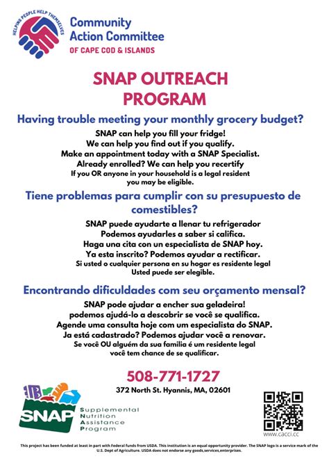 Snap Outreach Program • Community Action Committee Of Cape And Islands Inc