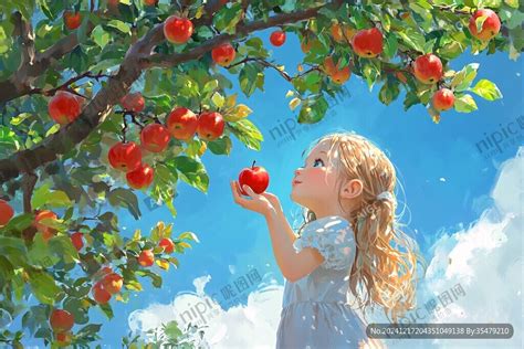 Ai创作图摘苹果插画 苹果水果插画女孩 摘苹果女孩 摘苹果的女孩 小女孩苹果包装插画 摘苹果手绘插画 手绘苹果少女 小女孩摘苹果 吃苹果小朋友