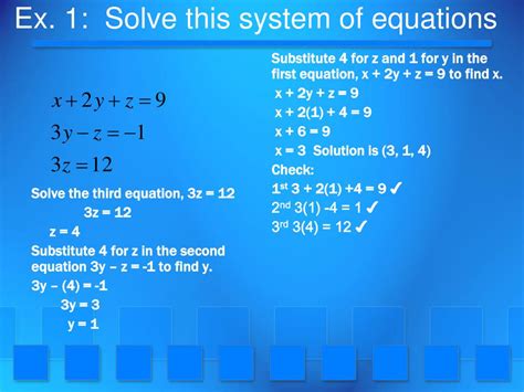 Ppt Solving Systems Of Three Linear Equations In Three Variables Powerpoint Presentation Id