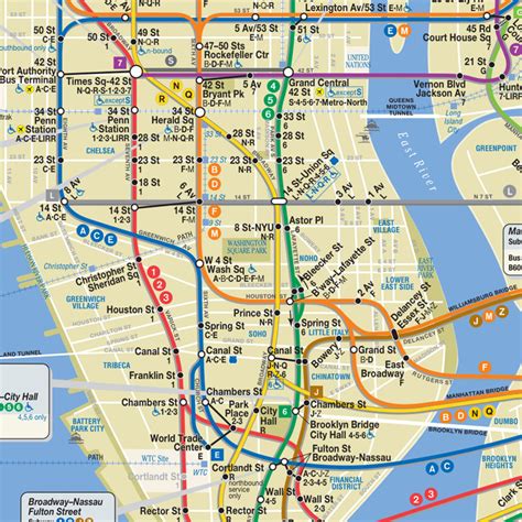 Nyc Subway Map In Manhattan Nyc Subway Map Map Of New