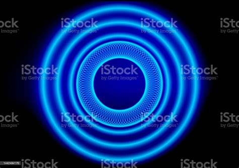 그래픽 디자인 블루 톤 배경 벡터 일러스트 레이 션으로 원 광선 0명에 대한 스톡 벡터 아트 및 기타 이미지 0명 과학 글로벌 커뮤니케이션 Istock