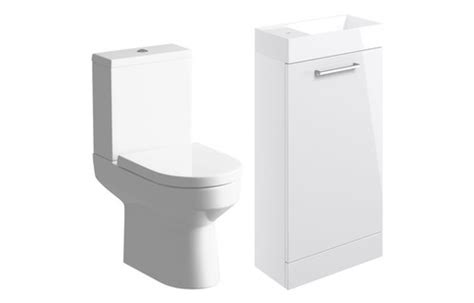 Blaeu25 410mm Fs Basin Unit And Cc Toilet Pack White Gloss Blaeu