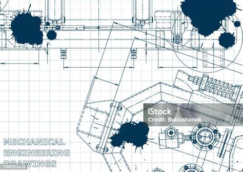 Cetak Biru Skema Rencana Sketsa Ilustrasi Stok Unduh Gambar Sekarang Alat Berat Bagian