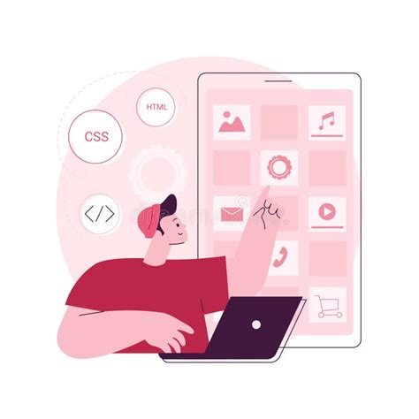 Hybrid Mobile App Abstract Concept Vector Illustration Stock Vector Illustration Of Scene