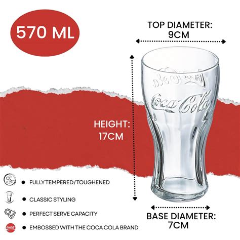 2pcs Official Coca Cola Contour 570ml Highball Drinking Glass