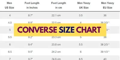 Converse Size Chart How Popular Converse Styles Size And Fit