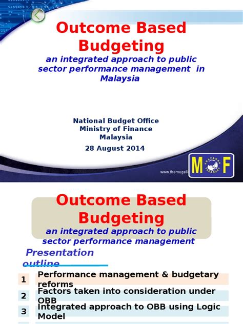 Outcome Based Budgeting In Malaysia Pdf Capacity Building Evaluation