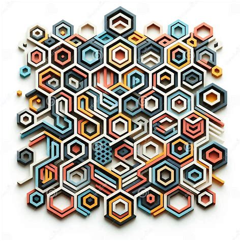 Geometric Hexagon Pattern A Pattern Of Interlocking Hexagonsin Stock Illustration Illustration