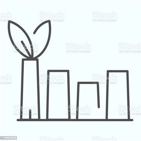 공장 얇은 선 아이콘입니다 흰색으로 격리된 식물 벡터 그림입니다 웹 및 응용 프로그램을 위해 설계된 에코 공장 개요 스타일 디자인 Eps 10 0명에 대한 스톡 벡터 아트