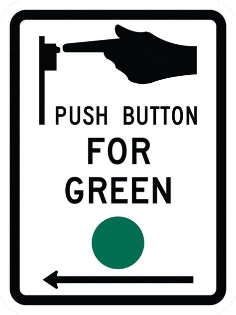 Vinyl Stickers R10 4 Push Button For Green Safety And Warning