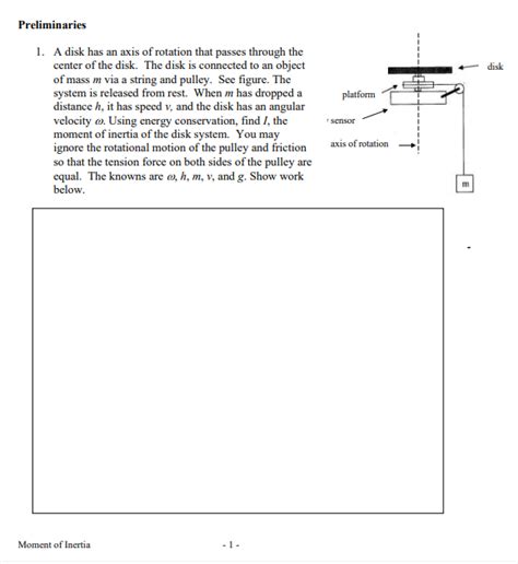 Solved Disk Platform Preliminaries A Disk Has An Axis Of Chegg