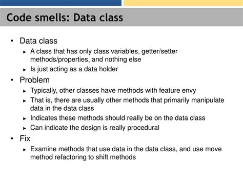 Ppt Procedural Vs Object Oriented Design Bad Code Smells Powerpoint