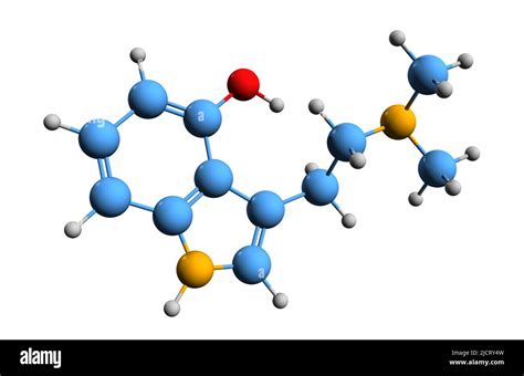 3d Image Of Psilocin Skeletal Formula Molecular Chemical Structure Of Psilocyn Or Psilotsin