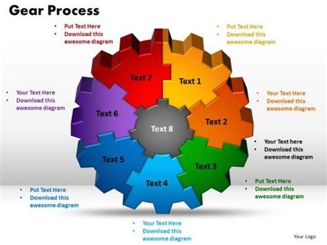 PowerPoint Template Gear Process Teamwork Ppt Backgrounds