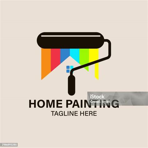 홈 로고 와 컬러 페인팅 스타일 와 명함 디자인 템플릿 프리미엄 벡터 일러스트 디자인 가사 집안일에 대한 스톡 벡터 아트 및