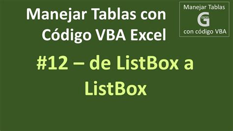 Datos De Listbox A Listbox 4 Ejercicios Diferentes Manejar Tablas