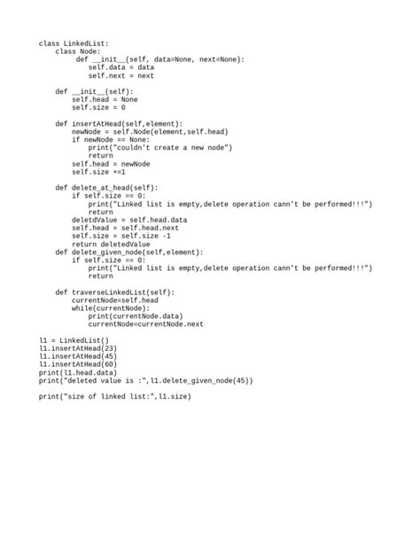 Class Linkedlist Pdf